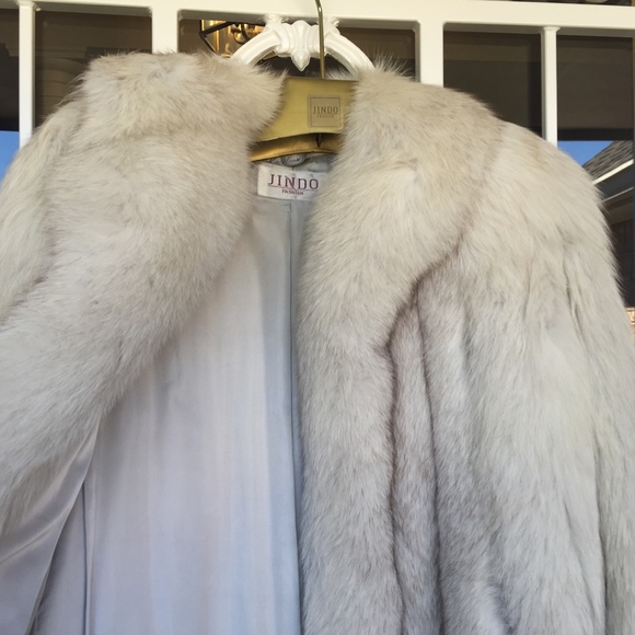 Jindo | Jackets & Coats | Jindo Rabbit Blue Fox Fur Coat Size S | Poshmark
